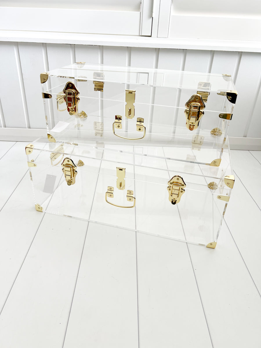 ACRYLIC STORAGE TRUNK -GOLD HARDWARE – Sweet Beginnings